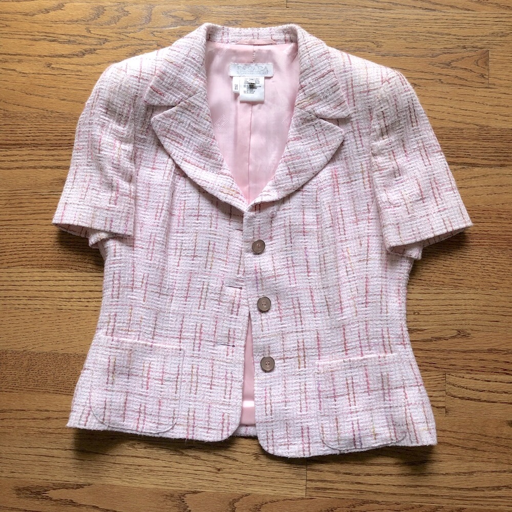 Escada Pink Multi Tweed Jacket - Gem